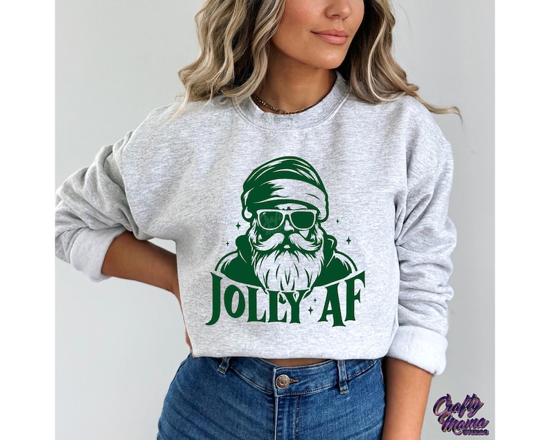 Jolly AF SVG, PNG, Funny Christmas Svg File, Funny Santa Svg, Jolly Af ...