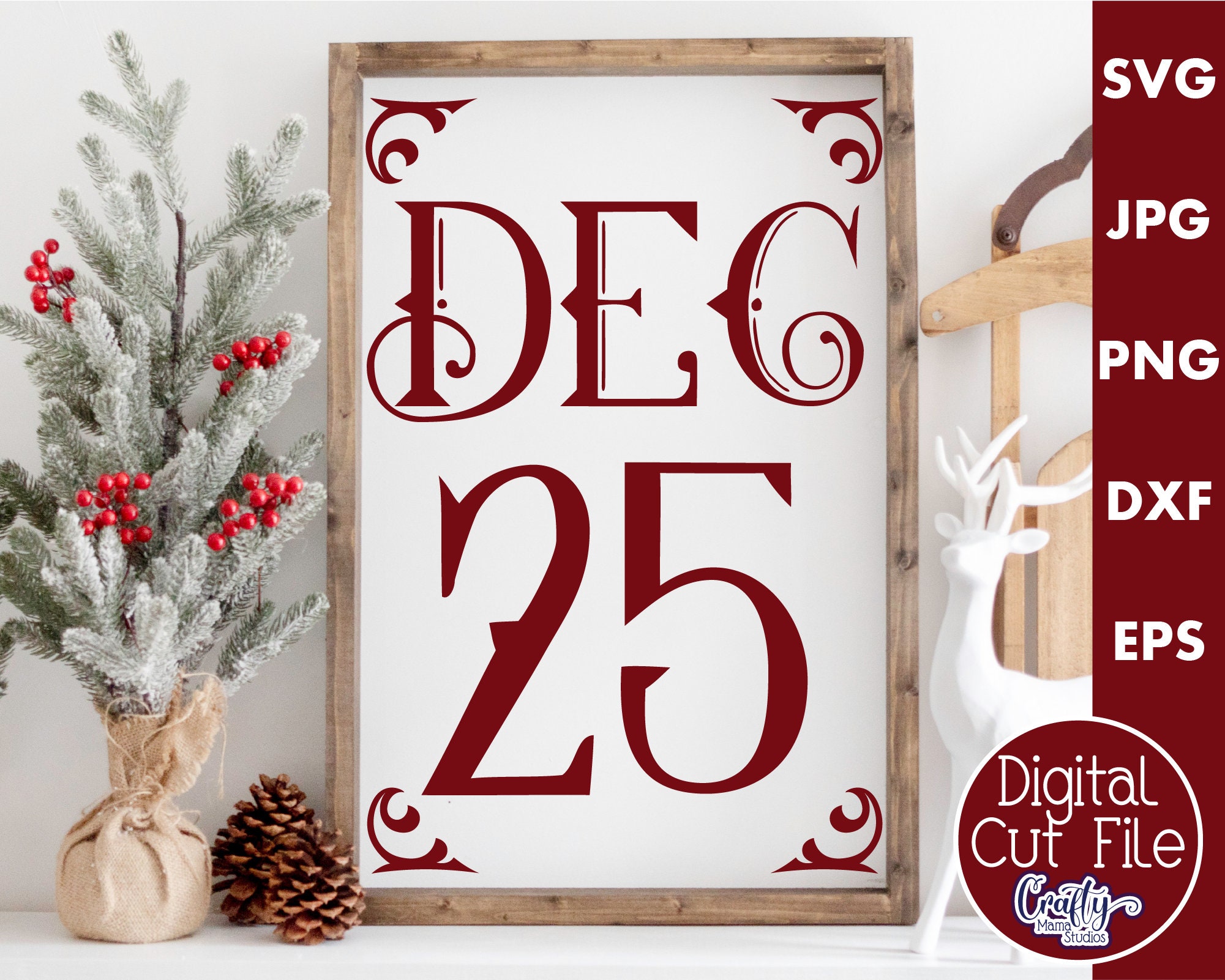 December 25th Svg December 25 Svg Farmhouse Christmas Svg - Etsy