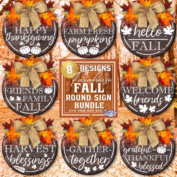 Fall Circle Door Sign - Etsy