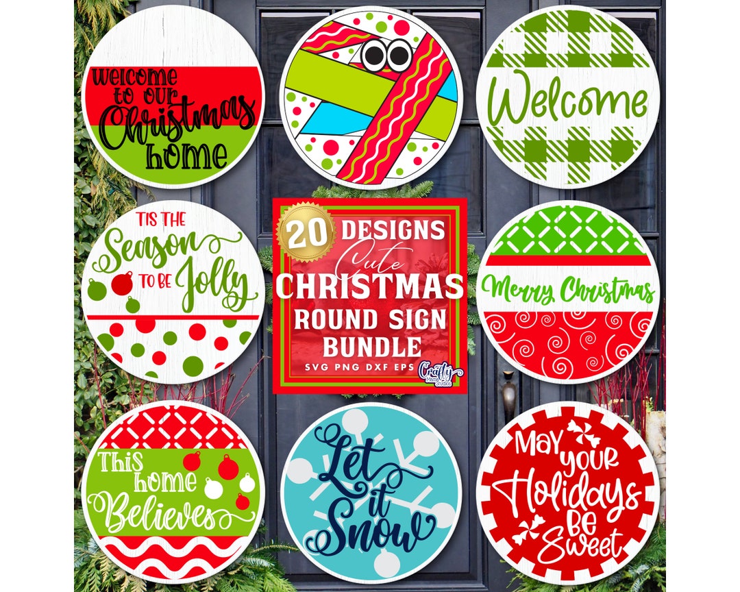 Merry Christmas Svg Bundle Christmas Sign Svg Christmas Door Hanger