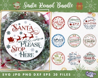 Round Christmas Svg | Etsy
