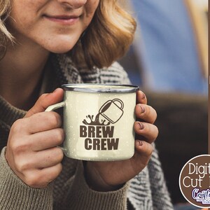 Brew Crew Svg, Brewing Coffee Svg, Coffee Quote Svg, Digital Downloads ...