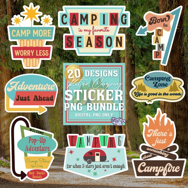 Camping Stickers - Etsy