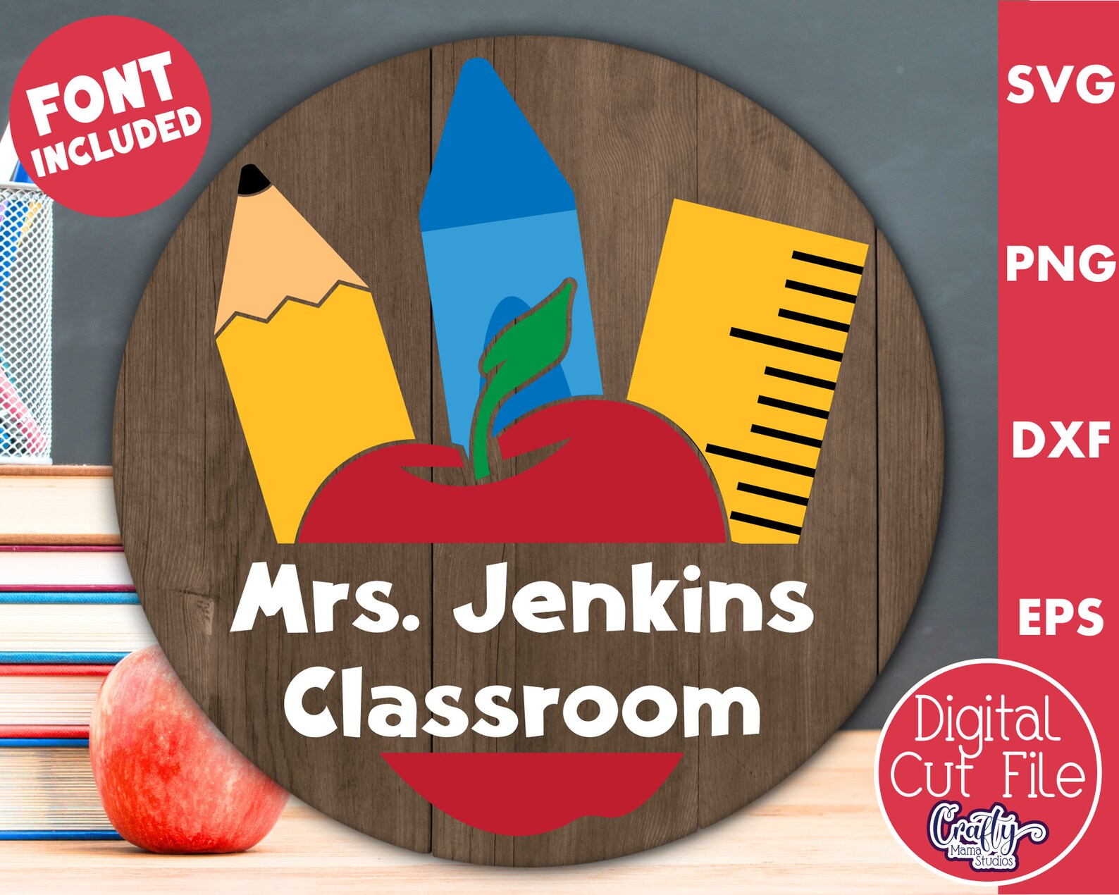 Teacher Svg Files, Teacher Door Hanger Svg, Teacher Round Sign Svg ...