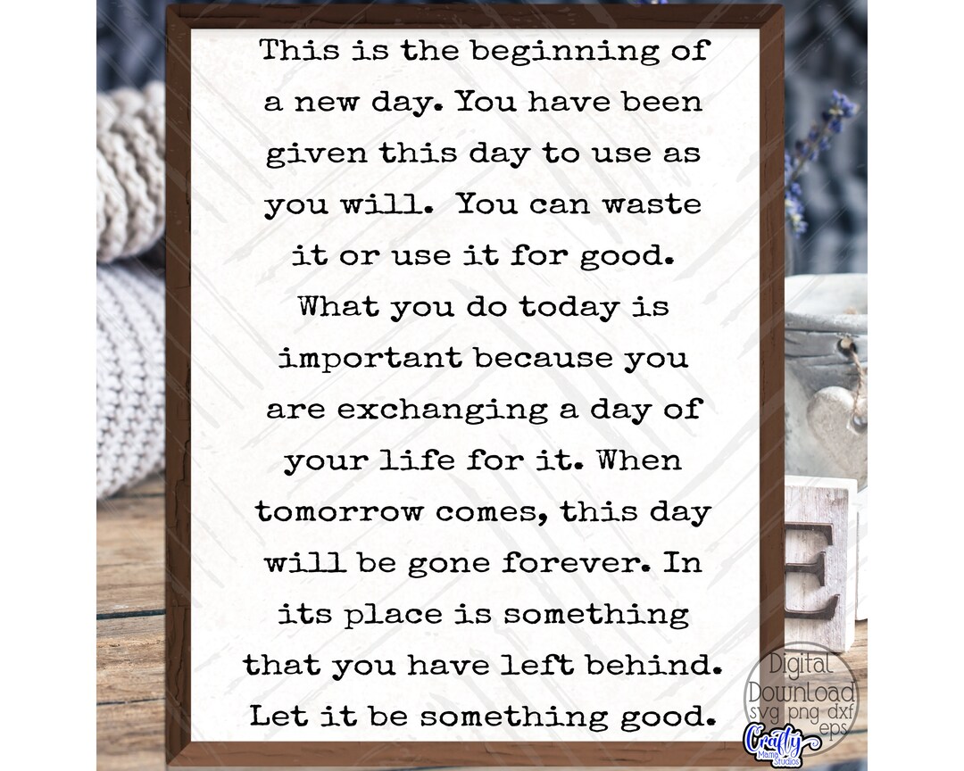 This is the Beginning of A New Day Svg Inspirational Svg - Etsy
