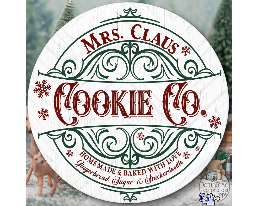 Mrs. Claus Cookie Svg, Christmas Svg Files, Christmas Sign Svg Files ...