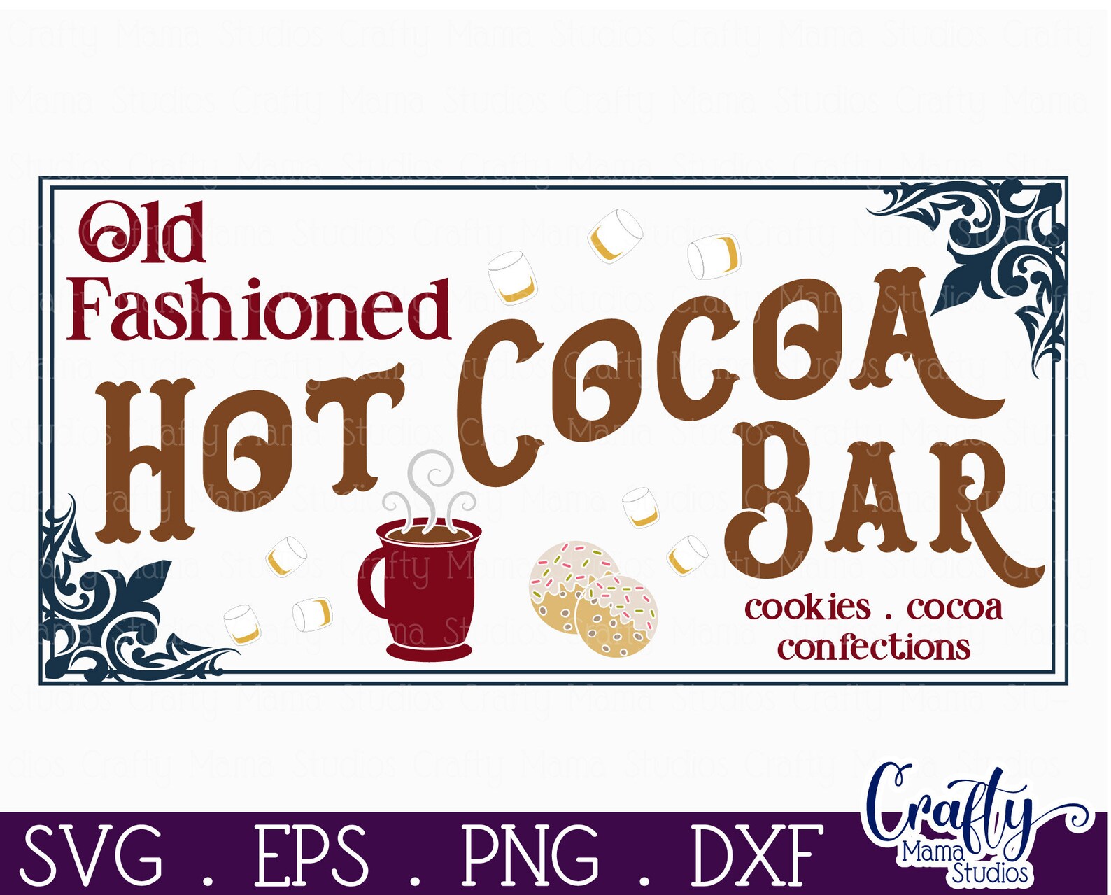 Old Fashioned Hot Cocoa Bar Svg Vintage Christmas Svg - Etsy
