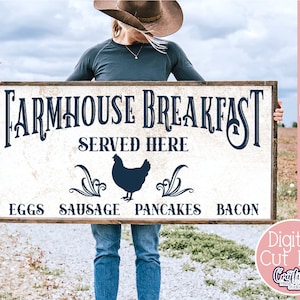 Vintage Farmhouse Breakfast Svg, Farmhouse Svg, Farmhouse Sign Svg ...