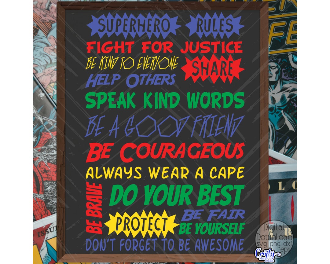 Superhero Svg, Superhero Rules Svg, Superhero Sign Svg, Cricut Svg, Svg ...