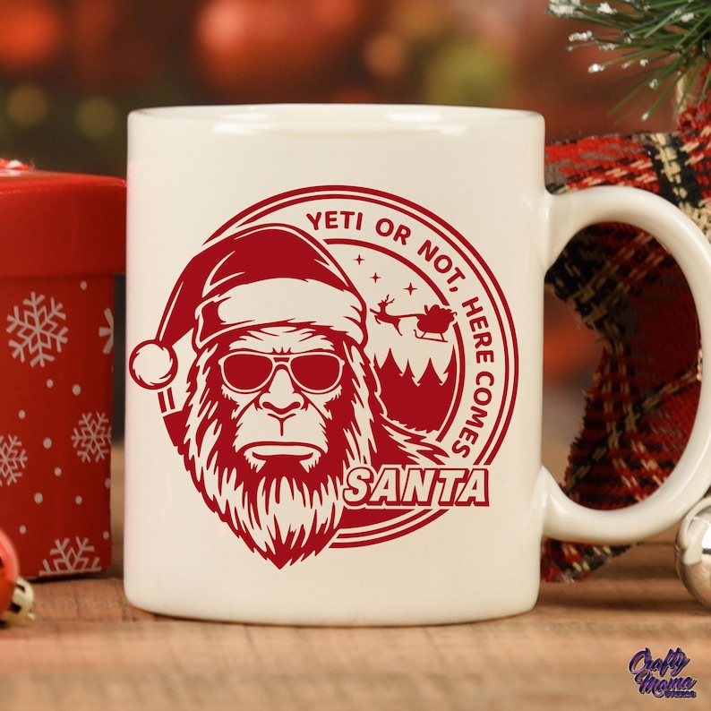 Yeti or Not Here Comes Santa SVG, PNG, Funny Bigfoot Christmas Svg for ...