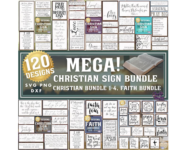 Christian SVG Bundle, PNG, Farmhouse Sign Svg Bundle, Christian Sign ...