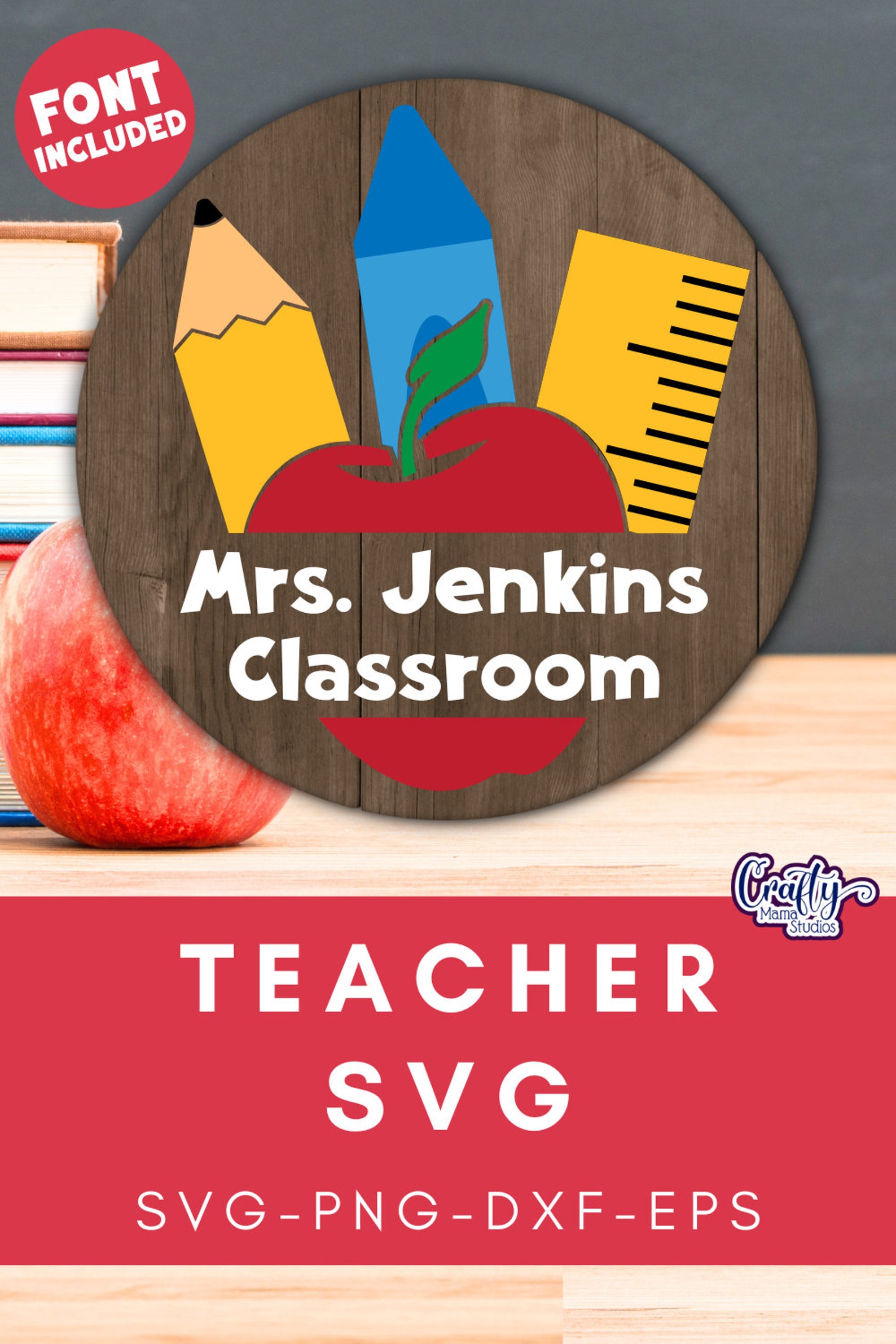 Teacher Svg Files, Teacher Door Hanger Svg, Teacher Round Sign Svg ...