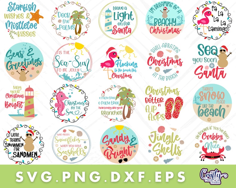 Beach Christmas Svg Bundle Beach Christmas Sign Svg Beach - Etsy