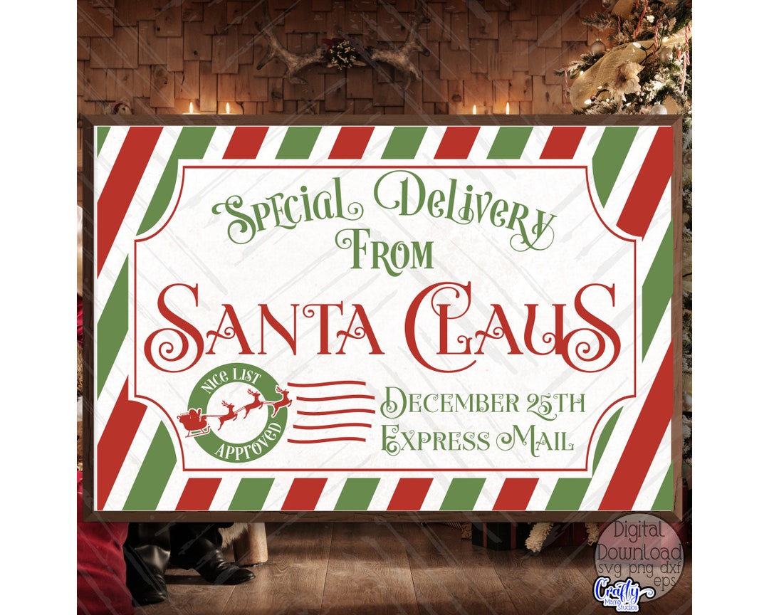 Special Delivery From Santa Svg, Vintage Christmas Svg Files, Farmhouse ...