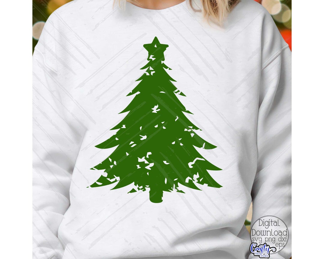 Distressed Christmas Tree Svg Files, Christmas Svg Files, Grunge ...