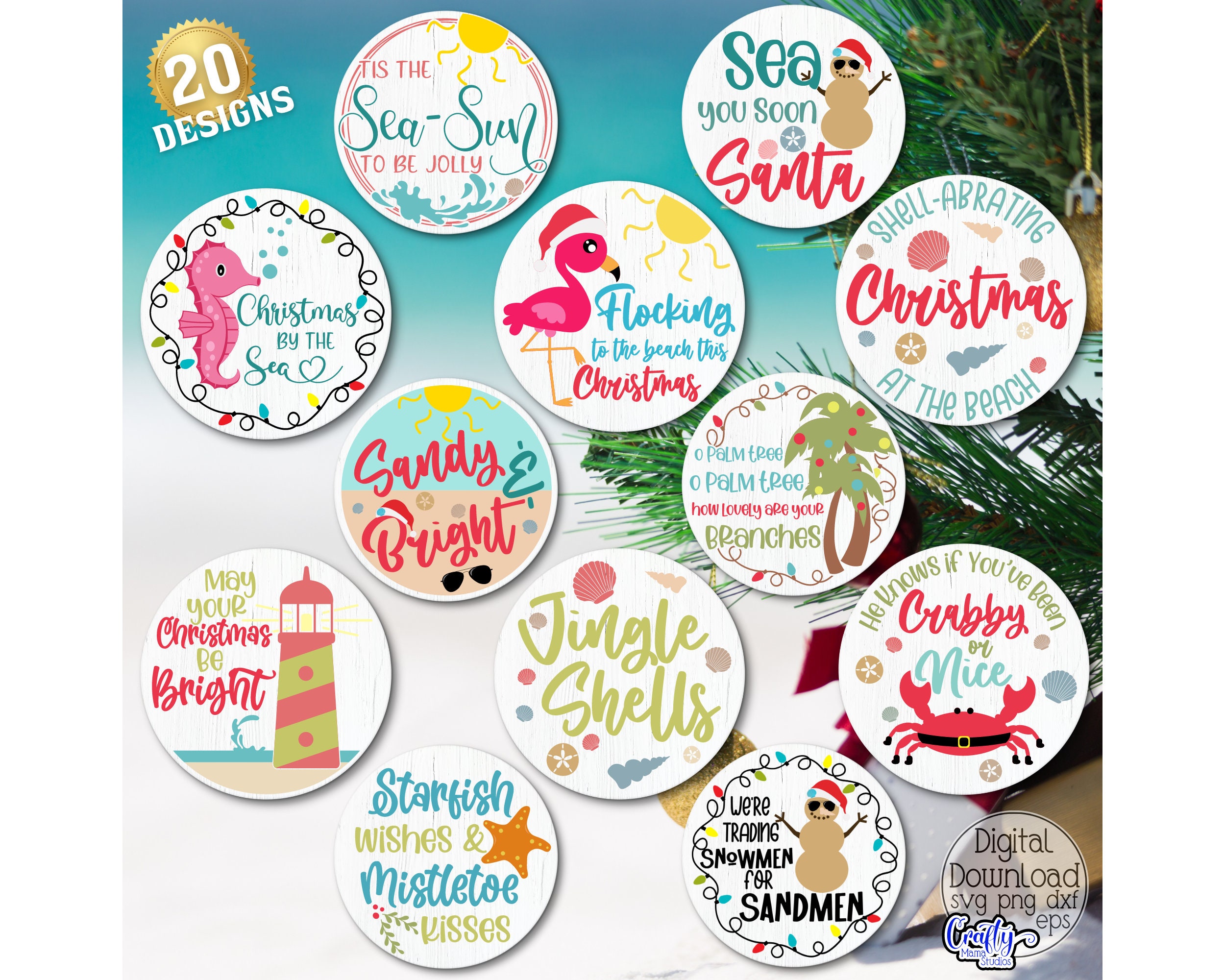 Beach Christmas Svg Bundle, Beach Christmas Sign Svg, Beach Christmas ...