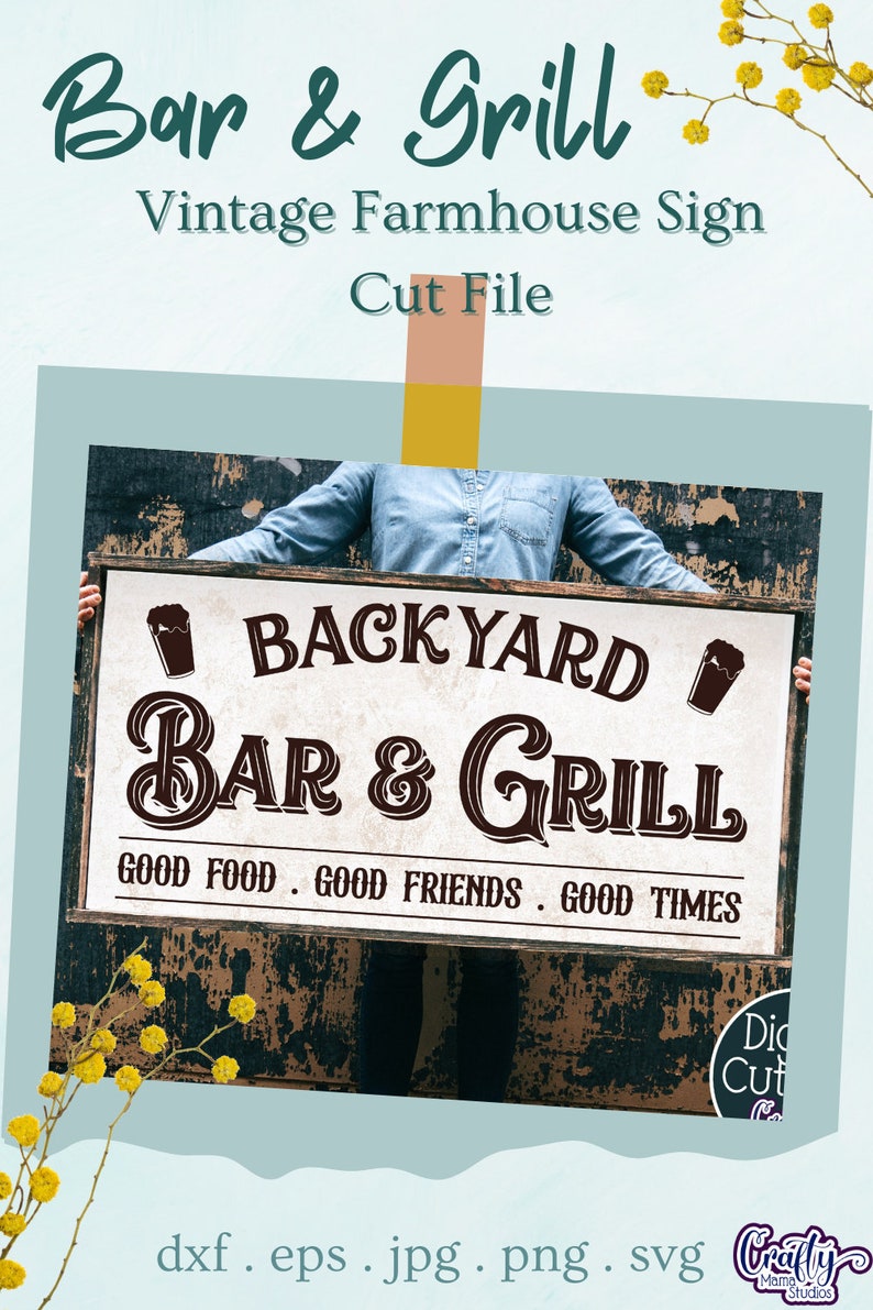 Backyard Bar and Grill Svg, Backyard Bar and Grill Sign Svg, Bar Sign ...