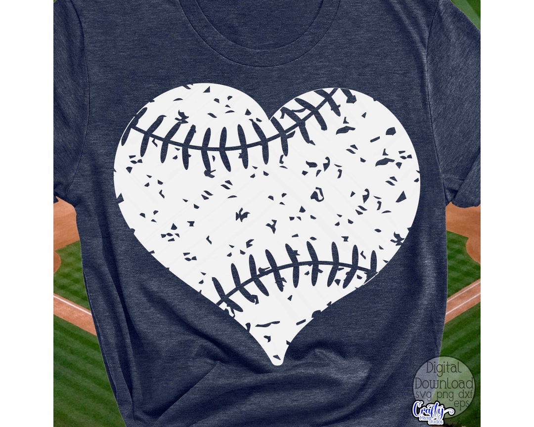 Heart Baseball SVG, PNG, Baseball Heart Shirt Svg, Distressed Baseball ...