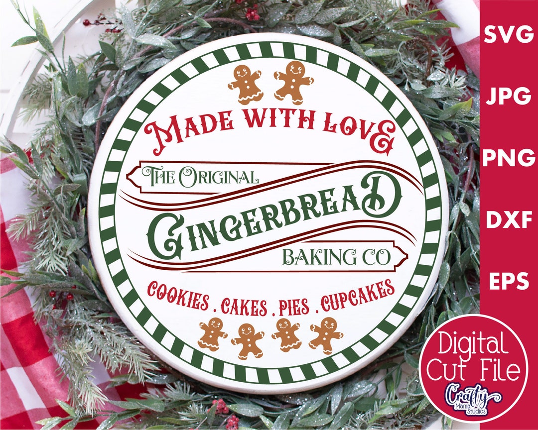 Gingerbread Baking Svg Christmas Svg Files Door Hanger Svg - Etsy