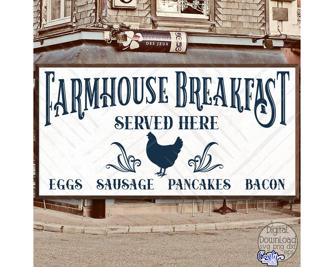 Vintage Farmhouse Breakfast Svg, Farmhouse Svg, Farmhouse Sign Svg ...
