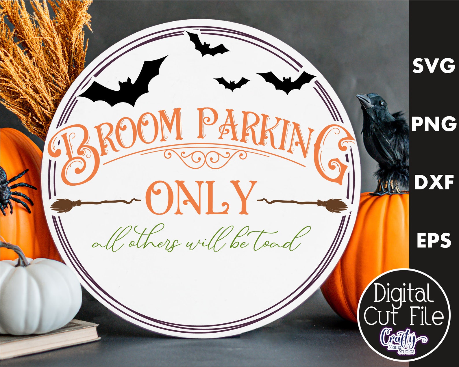Round Halloween Svg Bundle, Halloween Door Hanger Svg, Round Halloween ...