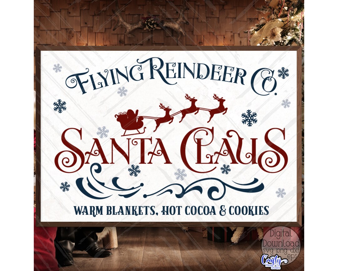 Santa Svg Files, Santa Sign Svg Files, Vintage Christmas Svg Files ...