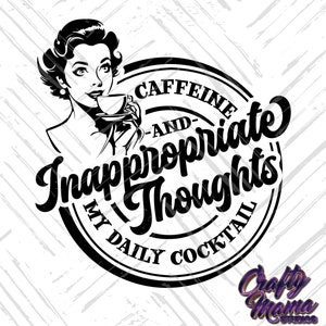 Caffeine and Inappropriate Thoughts Svg, Retro Funny Svg Files ...