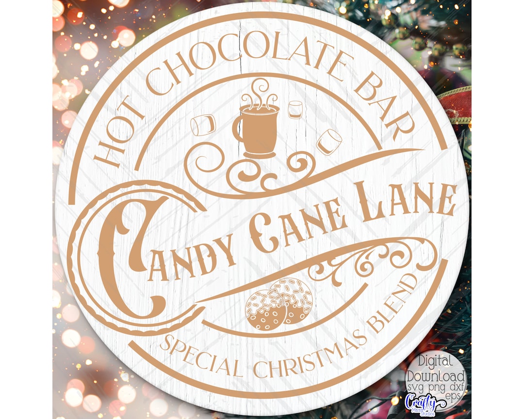 Candy Cane Lane Svg, Christmas Svg, Christmas Round Sign Svg, Christmas ...