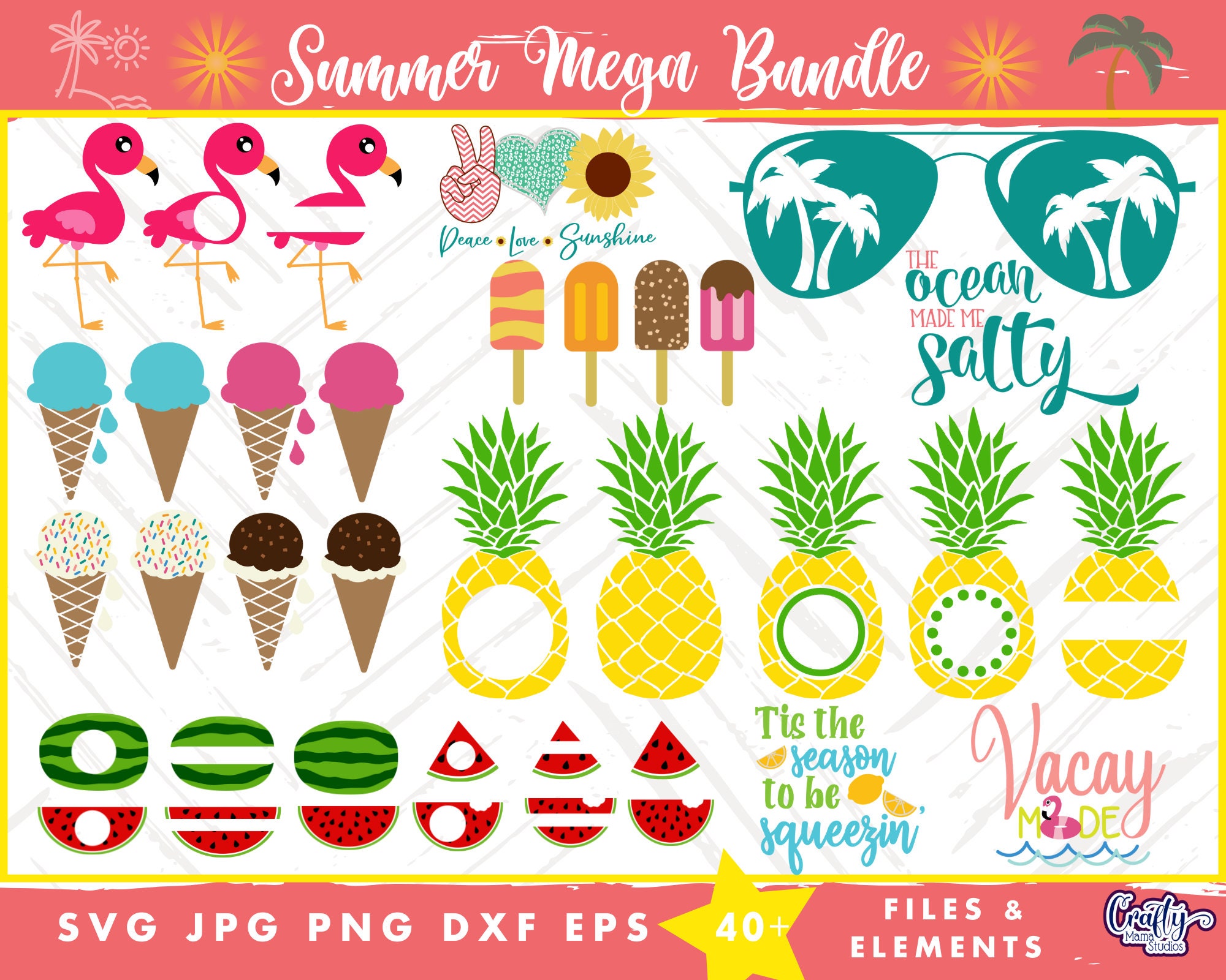 Strand Svg Bundle Sommer Svg Bundle Palmen Svg Ananas Svg | Etsy
