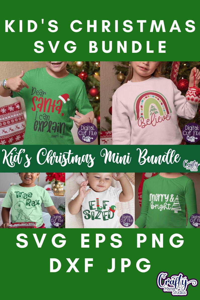 Kids Christmas Svg Bundle Funny Christmas Christmas Shirt | Etsy