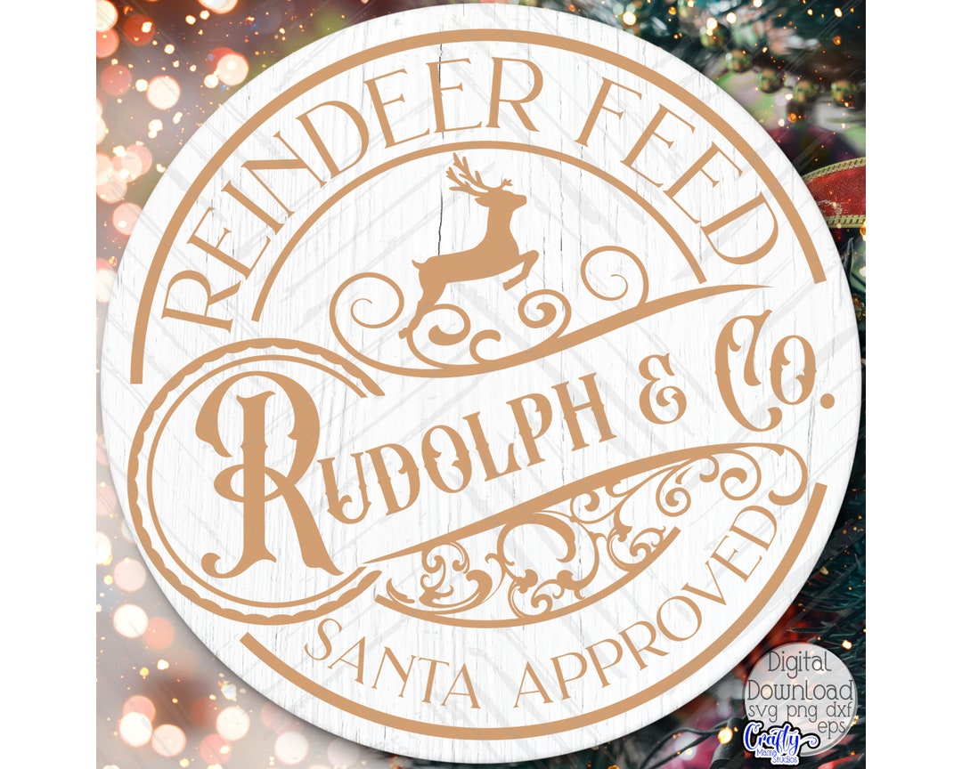 Reindeer Svg, Christmas Svg Files, Christmas Sign Svg Files, Round ...