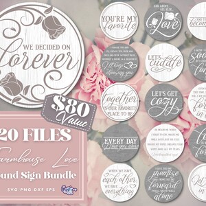 Round Love Svg Bundle Love Door Hanger Svg Wedding Svg Love - Etsy