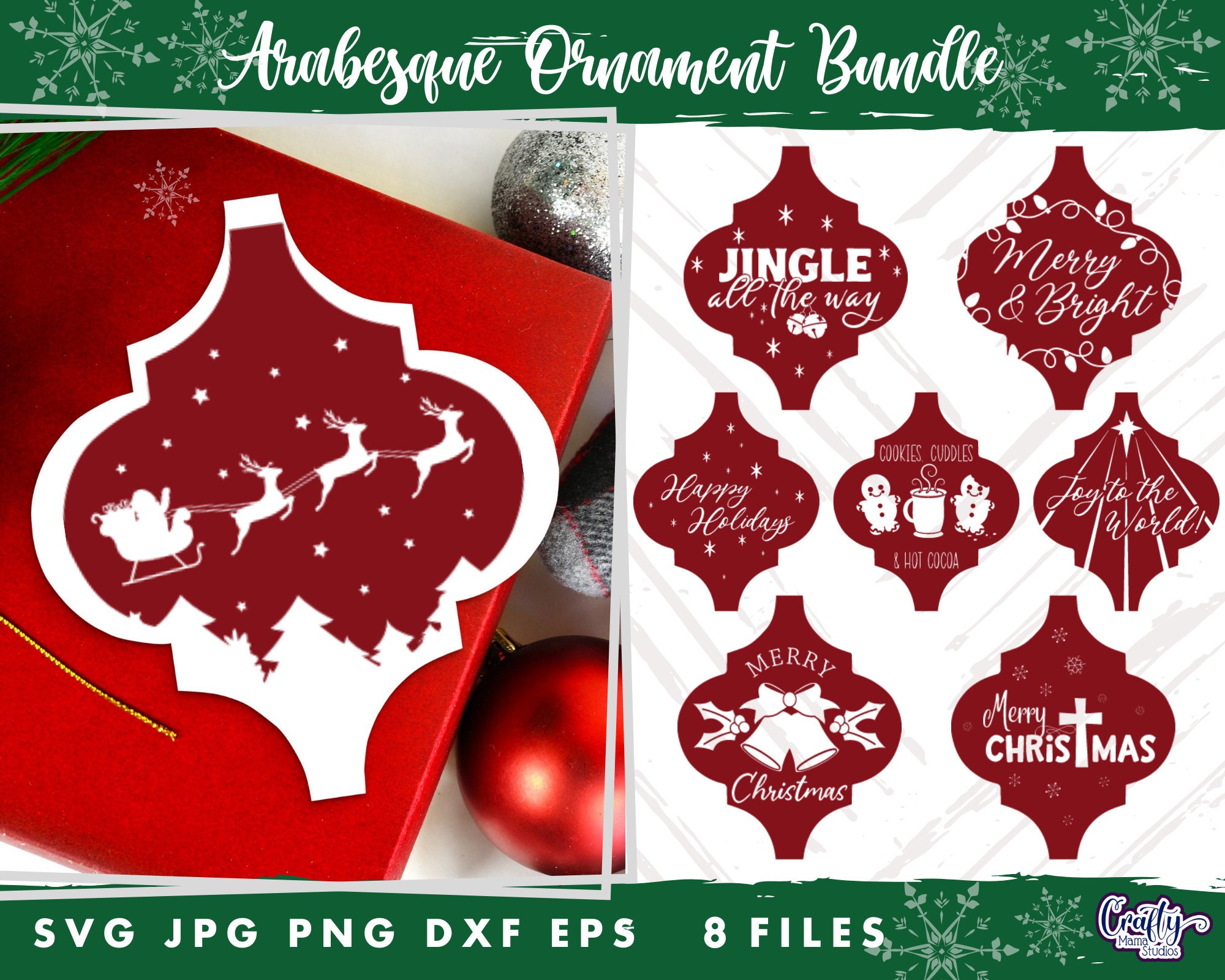 Arabesque Tile Svg Christmas Tile Ornament Svg Arabesque | Etsy