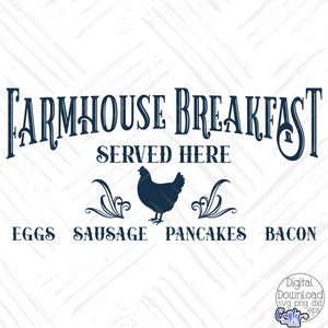 Vintage Farmhouse Breakfast Svg, Farmhouse Svg, Farmhouse Sign Svg ...