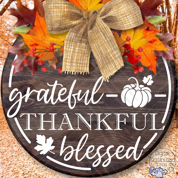 Grateful Thankful Blessed Sign - Etsy
