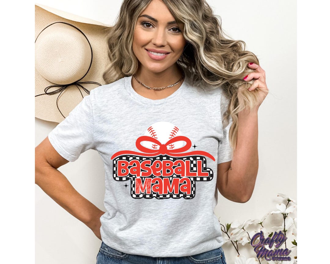 Baseball Mama SVG, PNG, Checkered Retro Baseball Svg, Coquette Bow Svg ...
