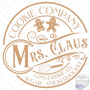 Mrs. Claus Cookie Svg, Christmas Svg Files, Christmas Sign Svg Files ...