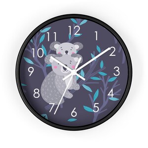 Koala Wall Clock, Kids Wall Clock, Nursery Wall Decor, Nursery Wall ...