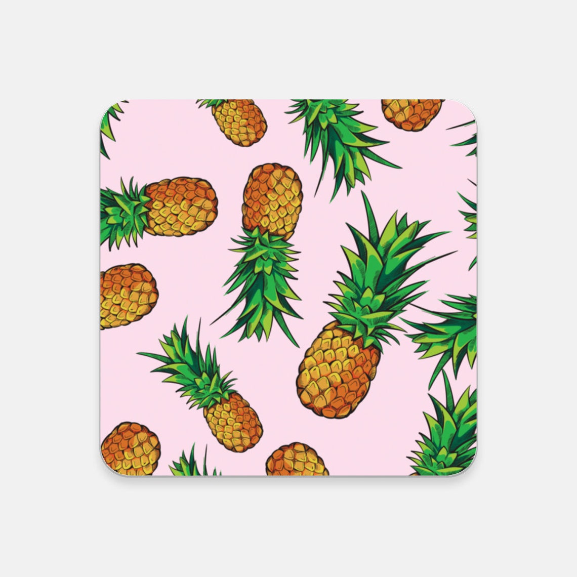 Pineapple Coaster Rounded Rectangle Coaster Cork Back - Etsy