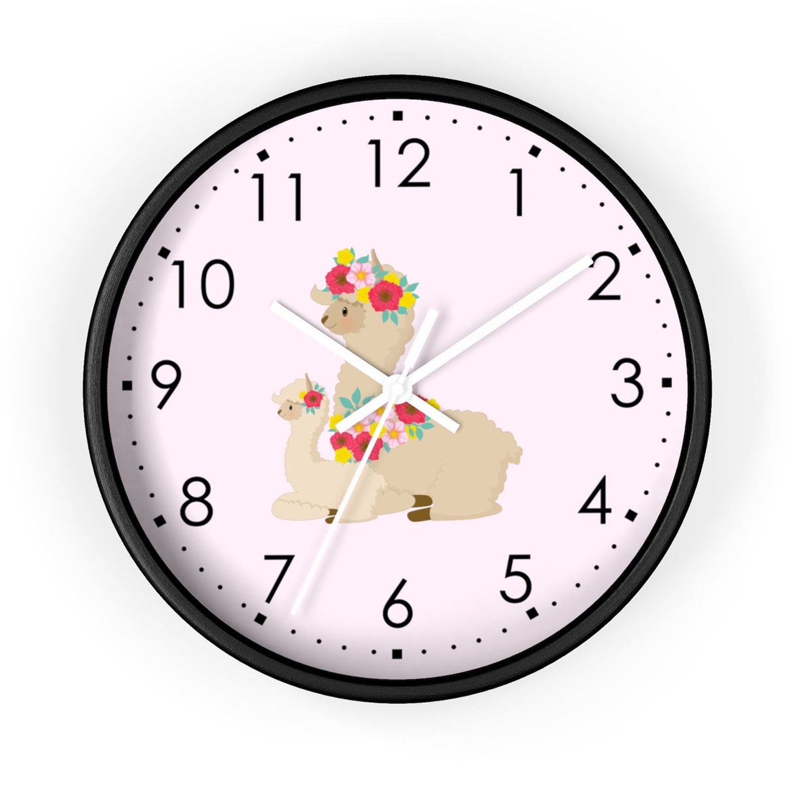 Llama Wall Clock Kids Clock Wall Modern Nursery Wall Decor | Etsy