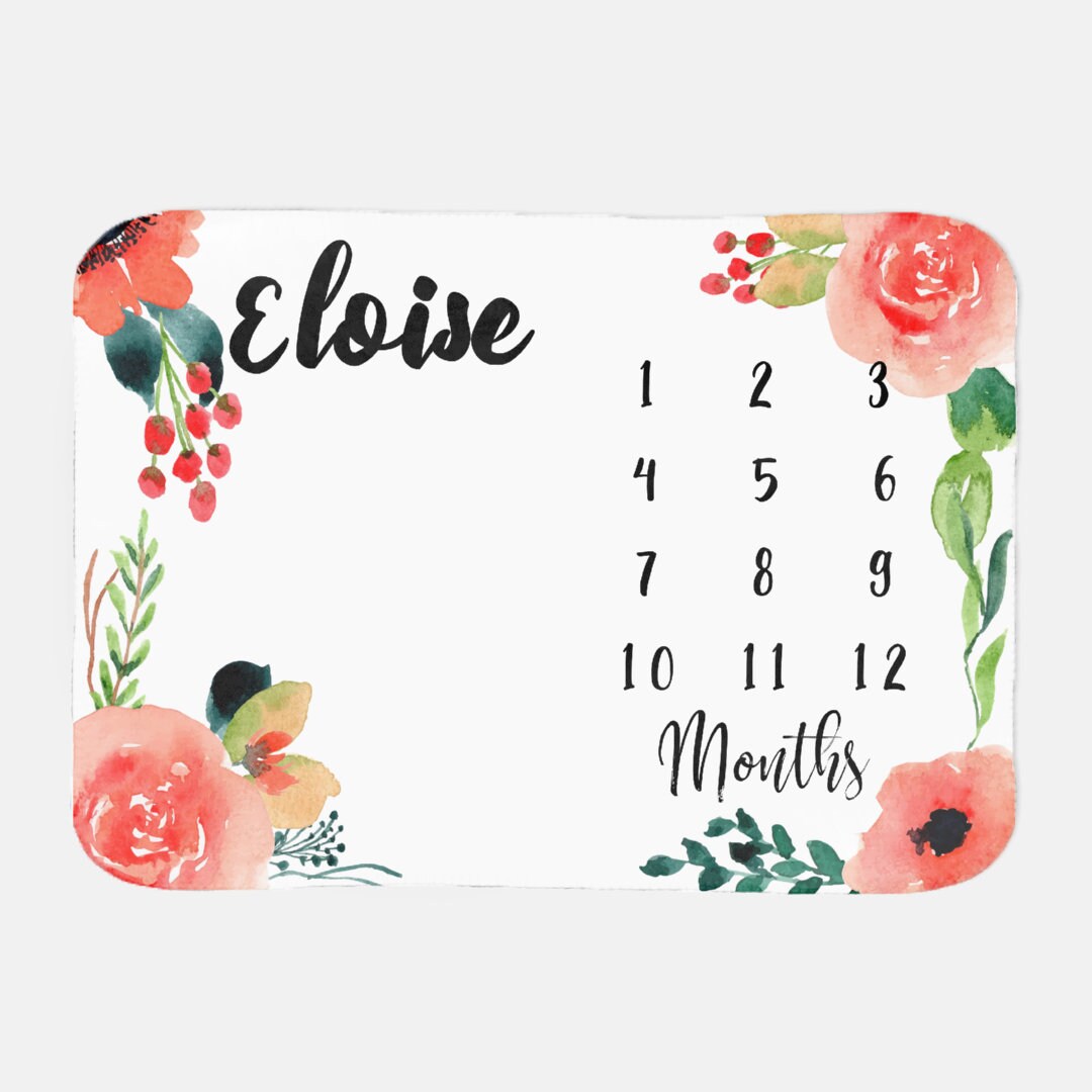 Personalized Baby Monthly Milestone Blanket Calendar Photo - Etsy