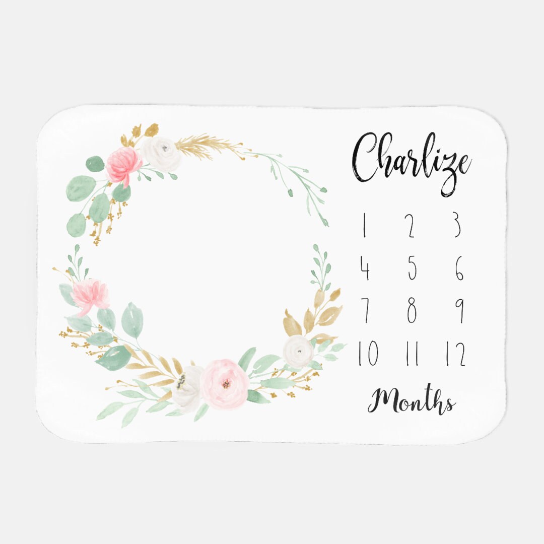 Personalized Baby Monthly Milestone Blanket Calendar Photo - Etsy