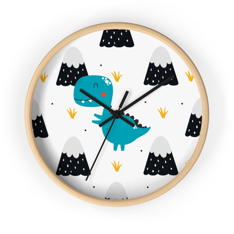 Dinosaur Wall Clock Kids Clock Wall Modern Nursery Wall - Etsy