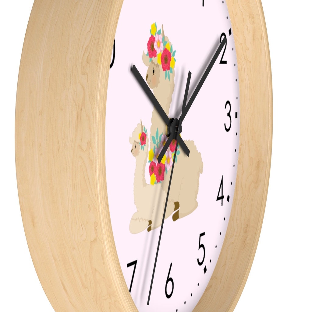 Llama Wall Clock Kids Clock Wall Modern Nursery Wall Decor | Etsy