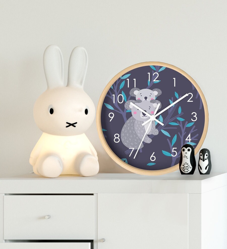 Koala Wall Clock Kids Wall Clock Nursery Wall Decor Nursery | Etsy