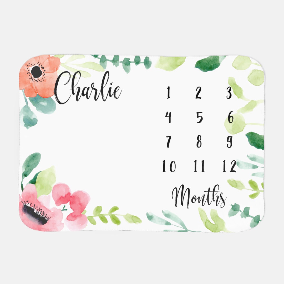 Personalized Baby Monthly Milestone Blanket Calendar Photo - Etsy