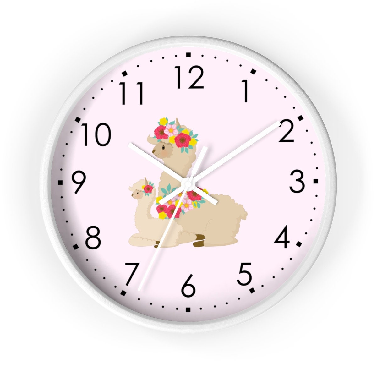 Llama Wall Clock Kids Clock Wall Modern Nursery Wall Decor | Etsy