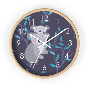 Koala Wall Clock, Kids Wall Clock, Nursery Wall Decor, Nursery Wall ...