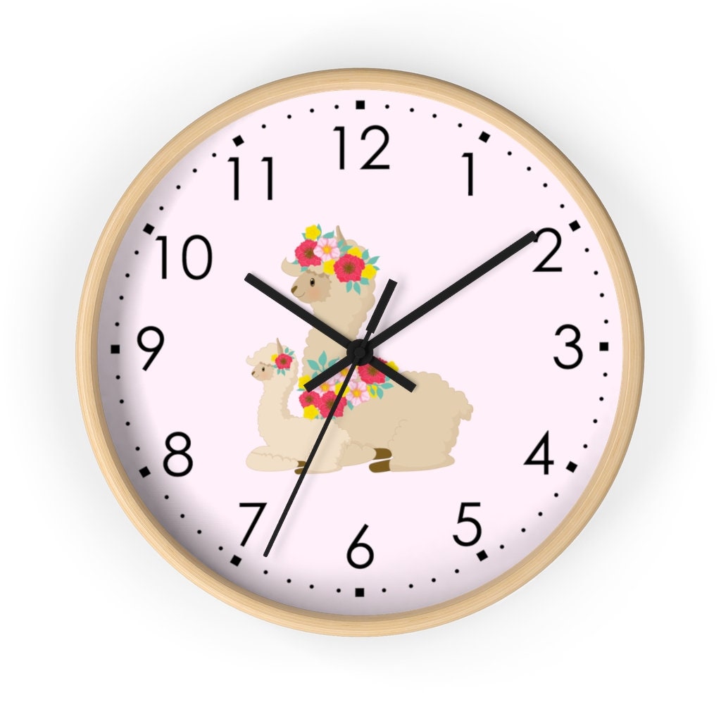 Llama Wall Clock Kids Clock Wall Modern Nursery Wall Decor | Etsy