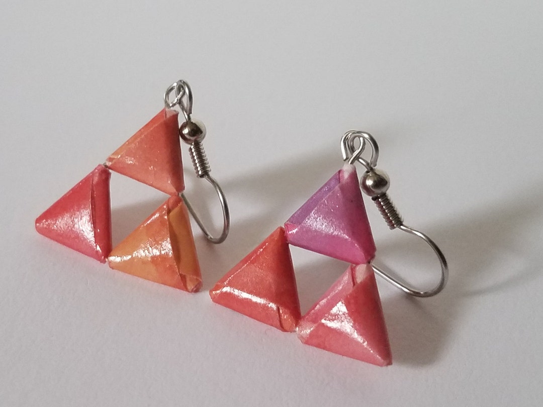 Origami Earrings, Triforce - Etsy